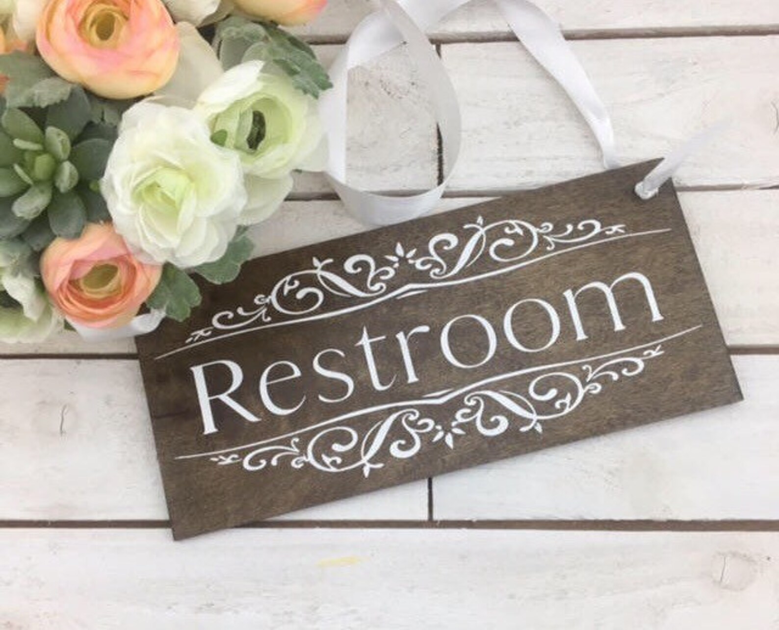 Restroom Sign-rustic Restroom Sign-wood Restroom | Etsy