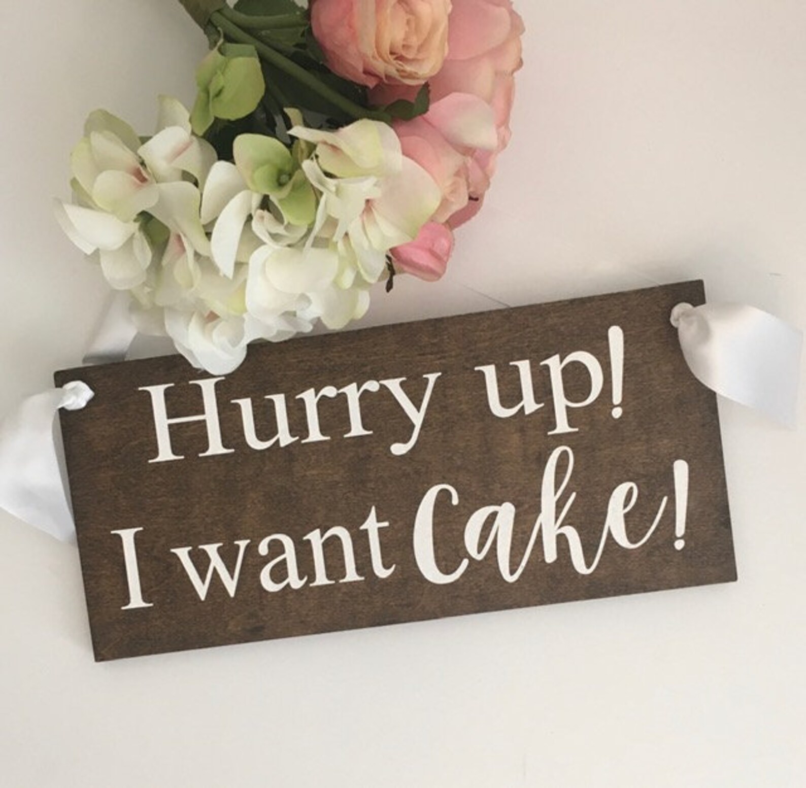 Hurry Up I Want Cake Sign-12x 5.5 Rustic Wood | Etsy