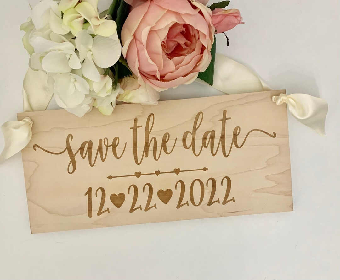 Save the Date Wedding Sign-12"x 5.5" Engraved Sign-wood Engraved Sign ...