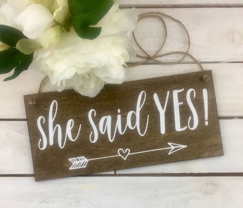 She Said Yes Sign-12x 5.5 Sign-rustic Wedding - Etsy