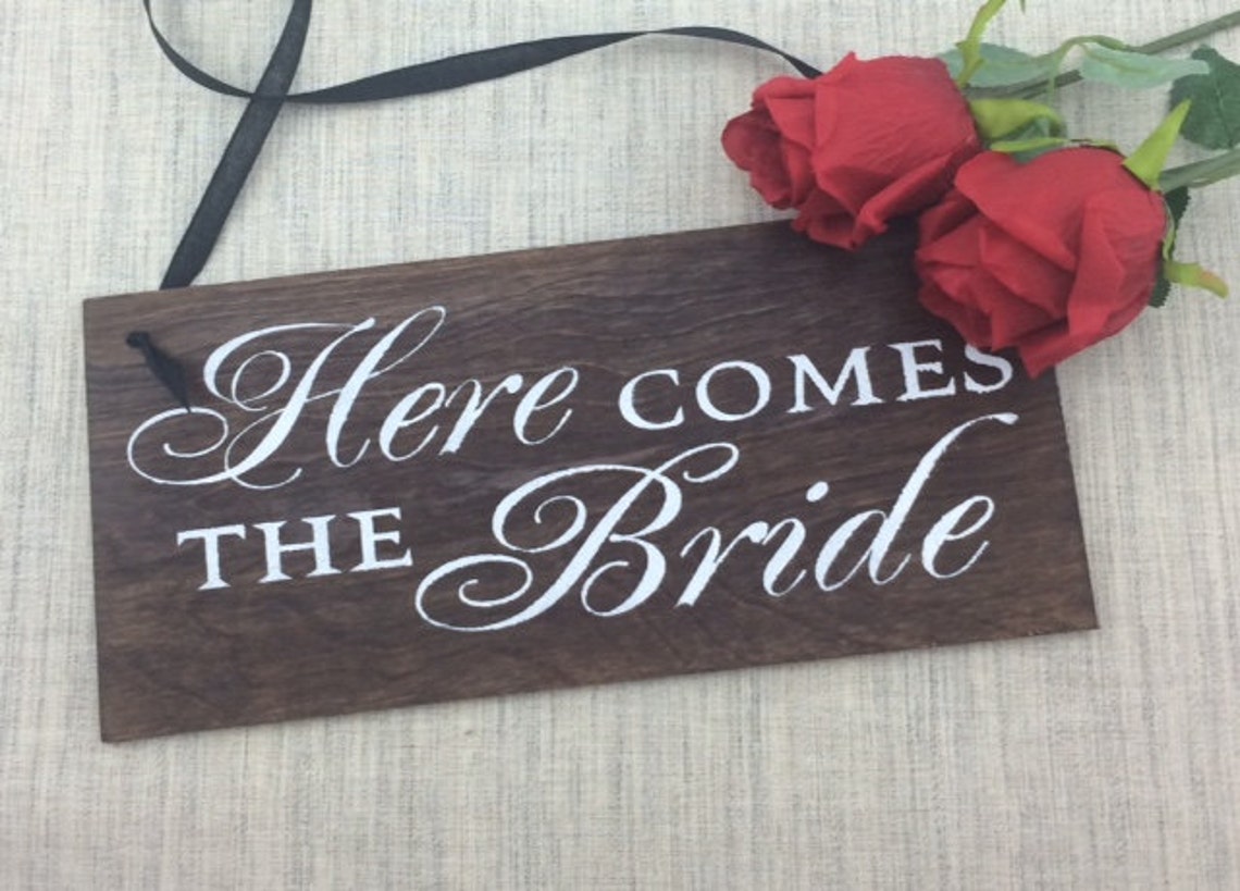 Here Comes the Bride Sign-wedding Sign-12'' X - Etsy