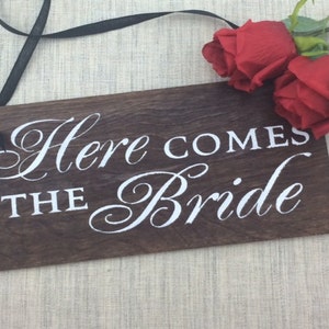 Here Comes the Bride Sign-wedding Sign-12'' X 5.5'' Sign-wood Wedding ...