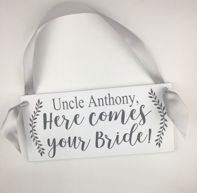 Here Comes Your Bride Sign-Rustic Here Comes Your Bride Uncle | Etsy