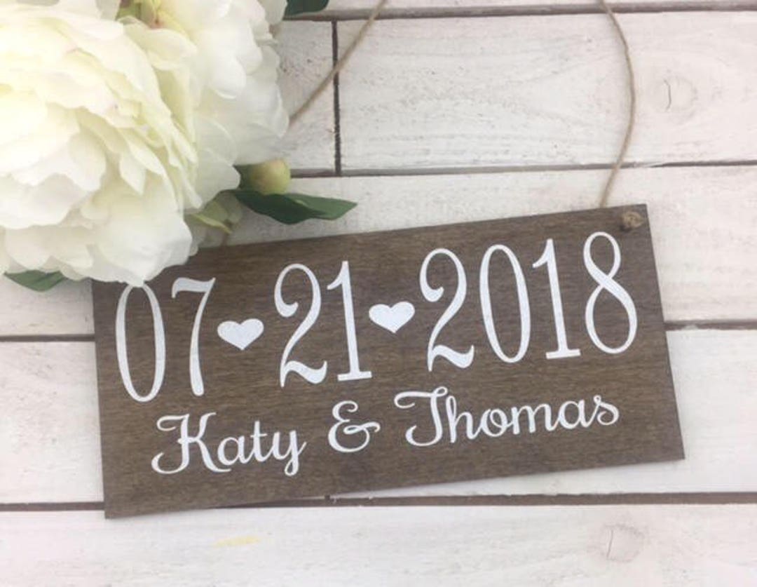Wedding Date Sign-photography Prop Sign-12x 5.5 Rustic Sign-wedding ...