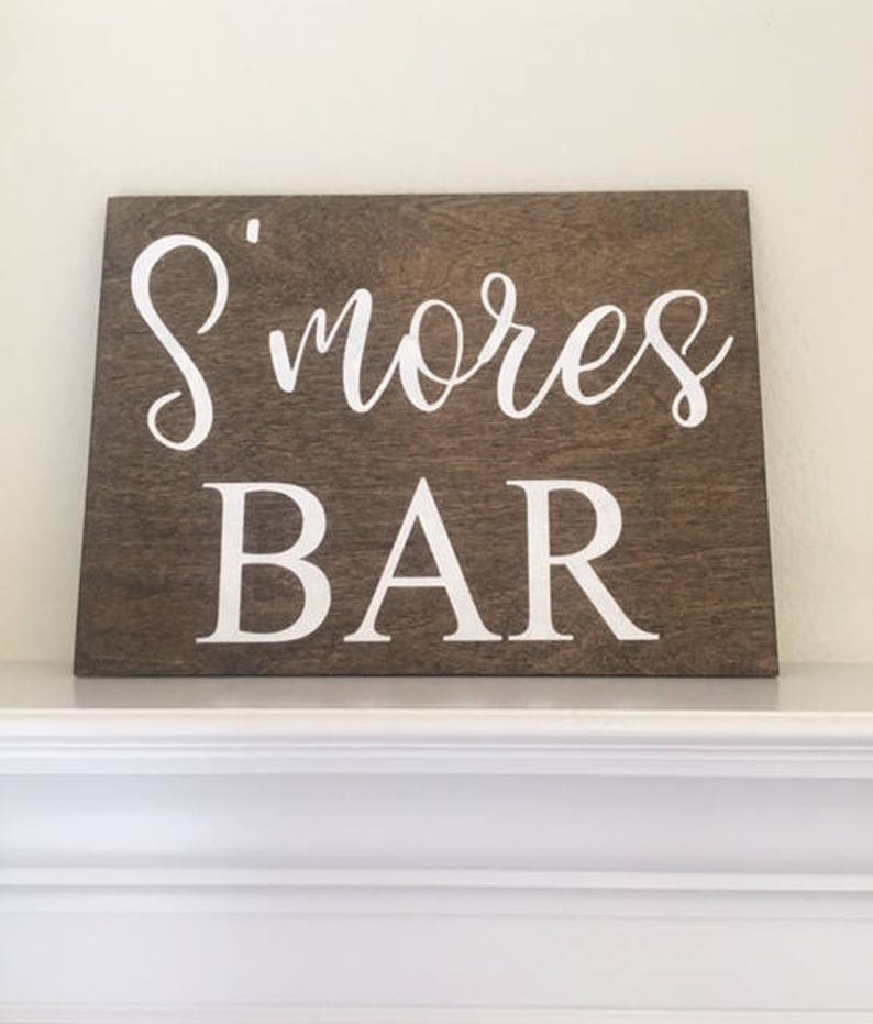 S'mores Bar Sign-Wedding Reception S'mores | Etsy