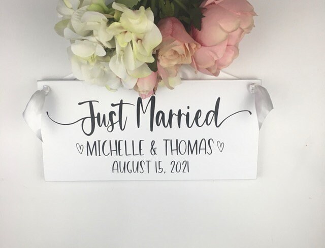 Just Married Sign-wedding Just Married Sign-rustic Just | Etsy