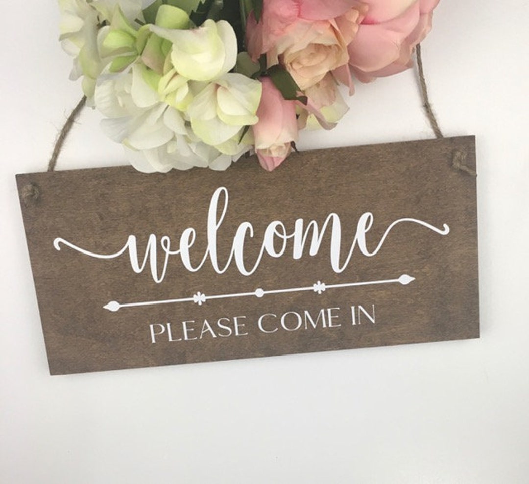 Rustic Wood Welcome Sign: Country Chic Home Decor (12"x 5.5") - Etsy