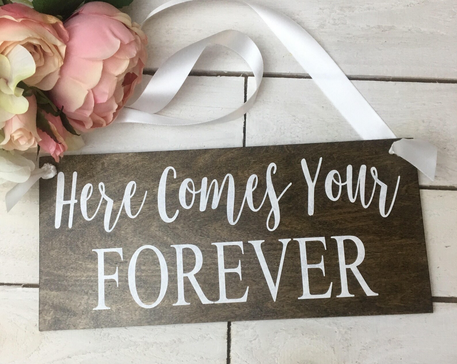 Here Comes Your Forever Sign-rustic Chic 12x 5.5 | Etsy