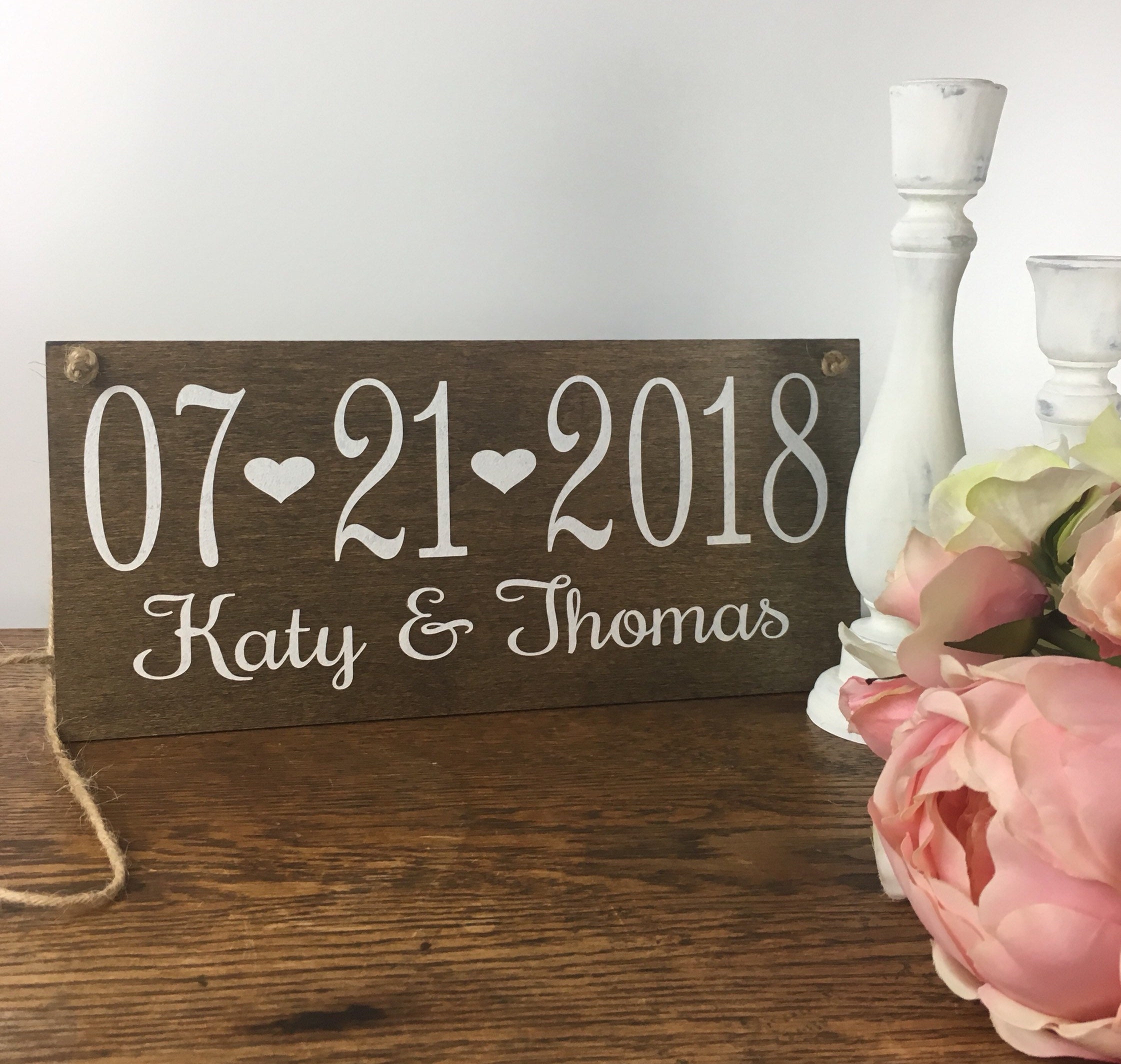 Wedding Date Sign-Photography Prop Sign-12x 5.5 | Etsy