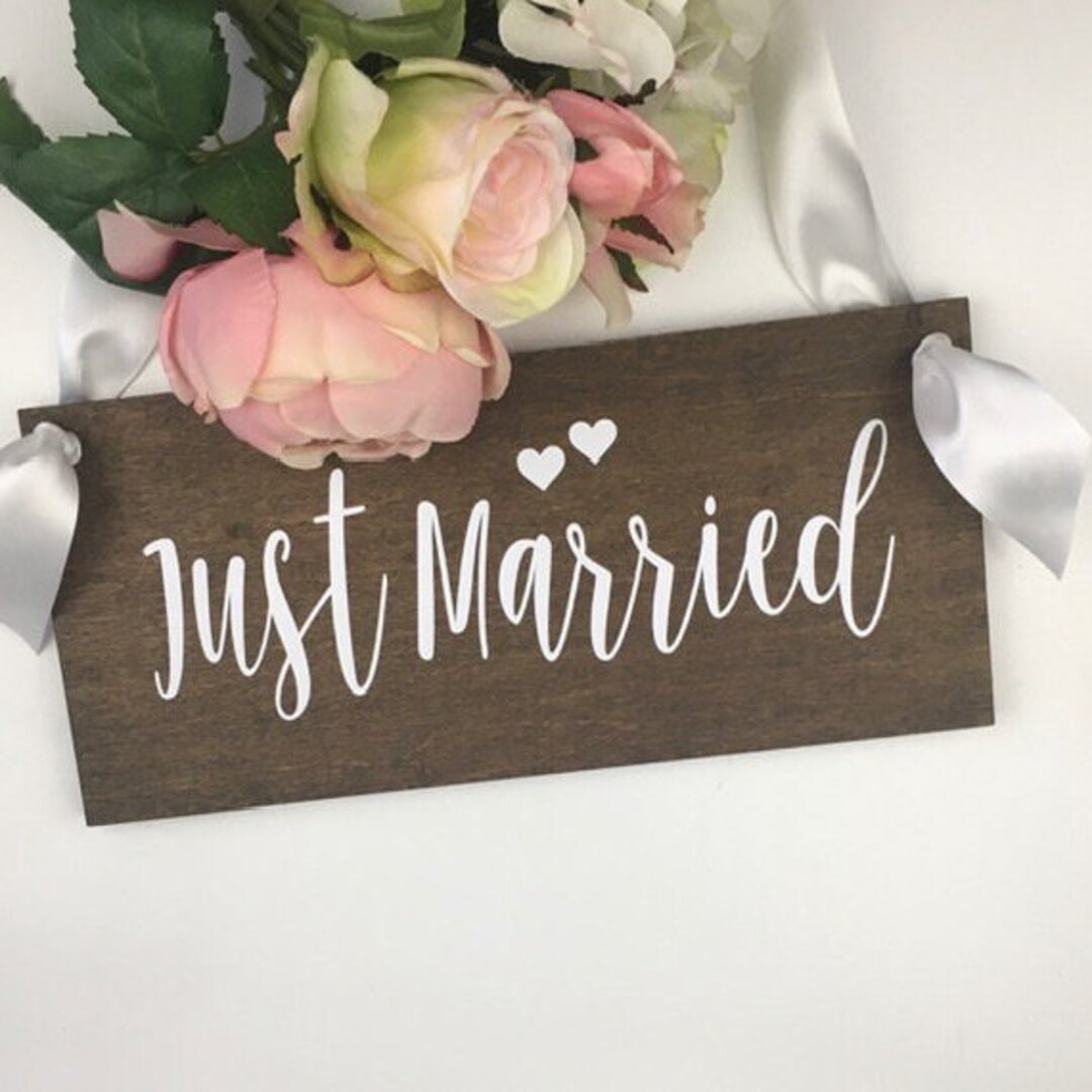 Just Married Sign-wedding Just Married Sign-rustic Just Married Sign ...