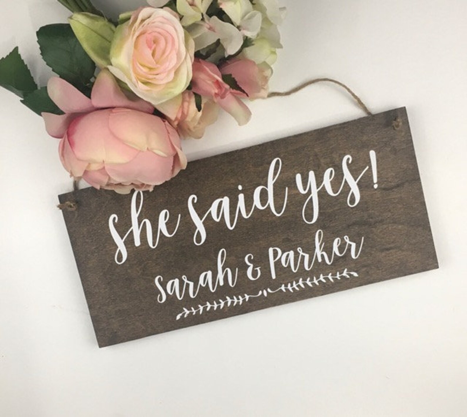 She Said Yes Sign-12x 5.5 Sign-Rustic Wedding | Etsy