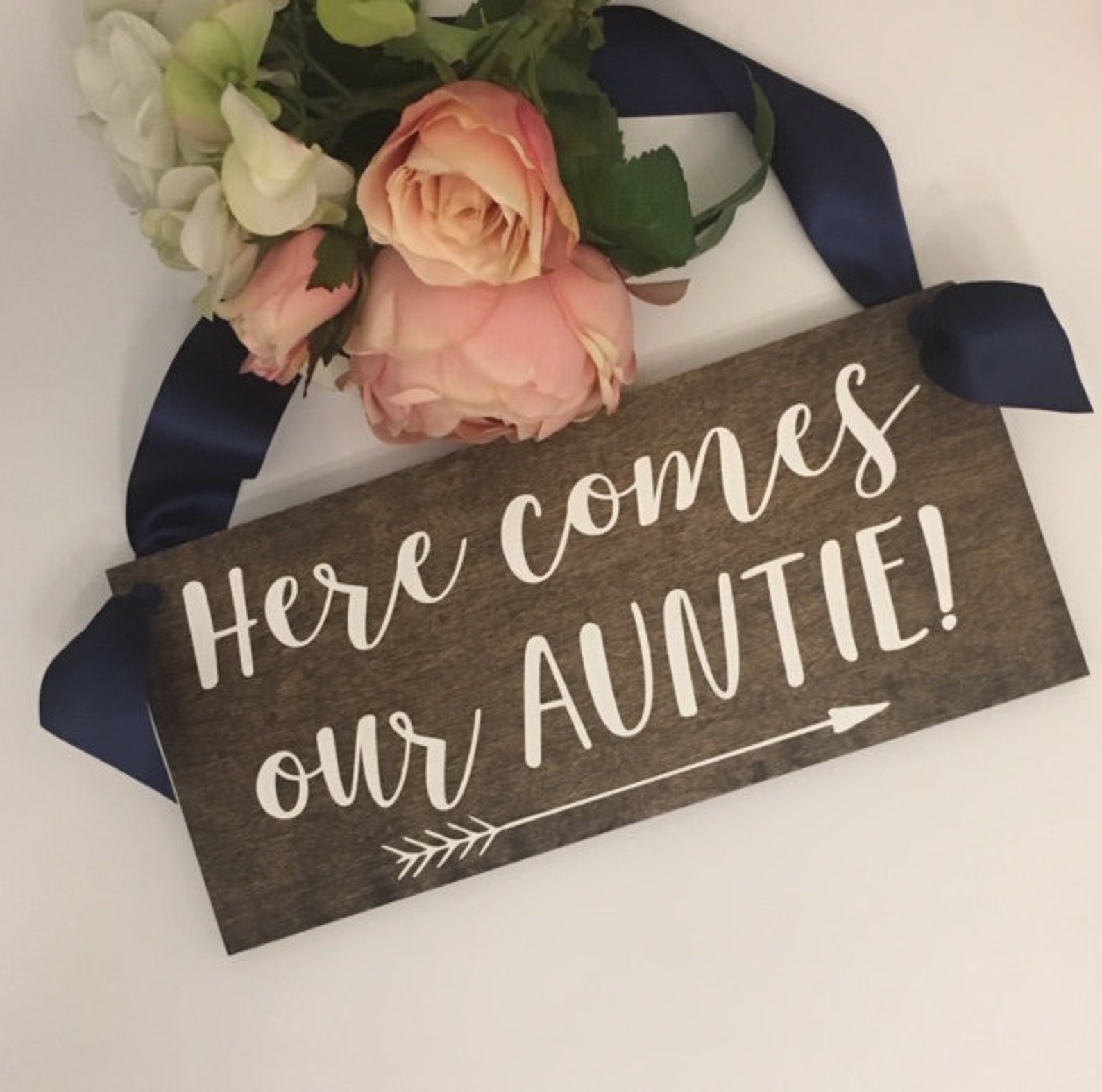 Here Comes Our Auntie Sign-12x 5.5 Wood - Etsy