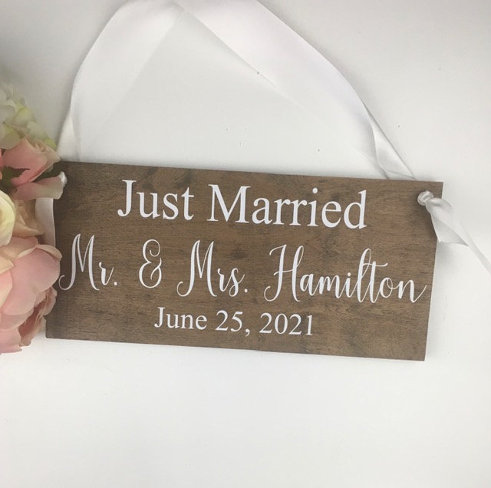 Just Married Sign-wedding Just Married Sign-rustic Mr & Mrs | Etsy