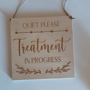 Quiet Please Massage in Progress Wood Sign-9"x9" Laser Engraved Sign ...