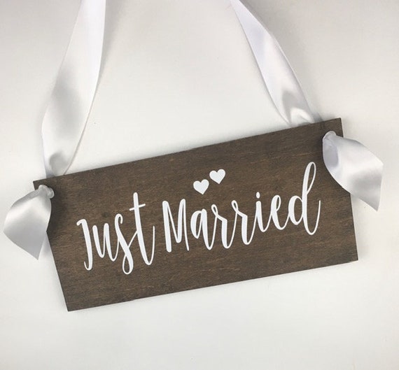 Just Married Wood Sign Rustic Wedding Decor Set Large Mr And Mrs