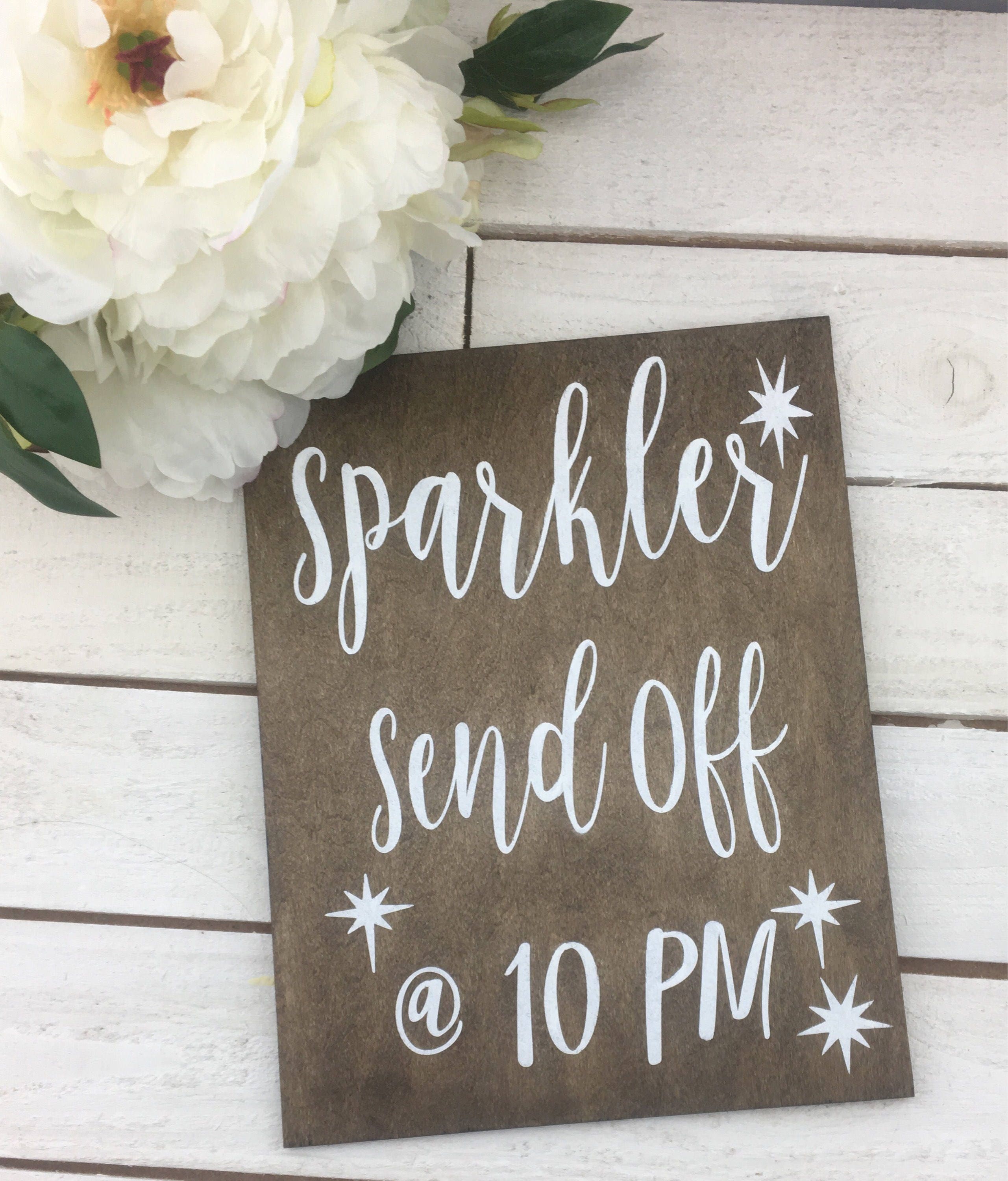 Sparkler Send off 10 PM Sign-wedding Sign-rustic Wedding | Etsy