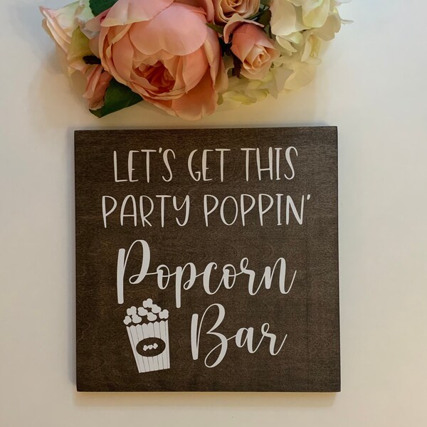 Popcorn Bar Sign - Etsy