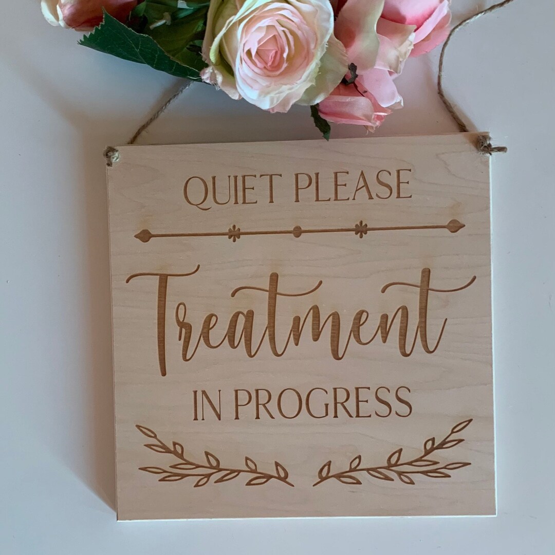 Quiet Please Massage in Progress Wood Sign-9"x9" Laser Engraved Sign ...