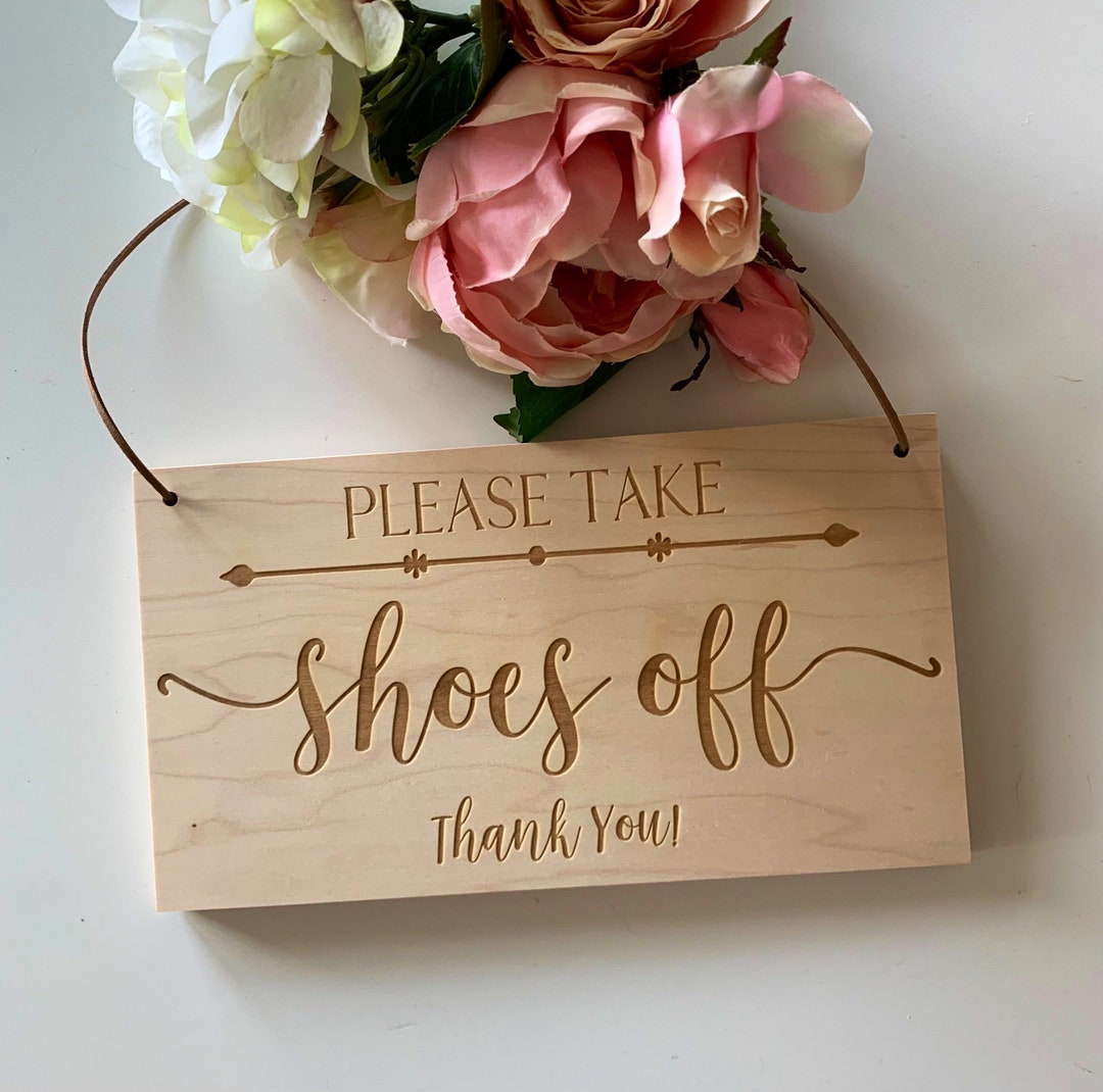 Please Take Shoes off Sign-rustic 10"x 5.5" Wood Sign-shoes off Sign ...
