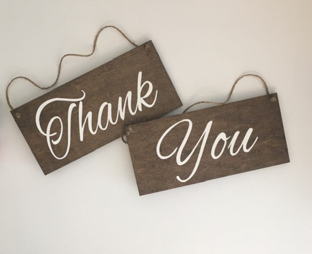 Rustic Wood Thank You Signs: Wedding Photo Props - Etsy