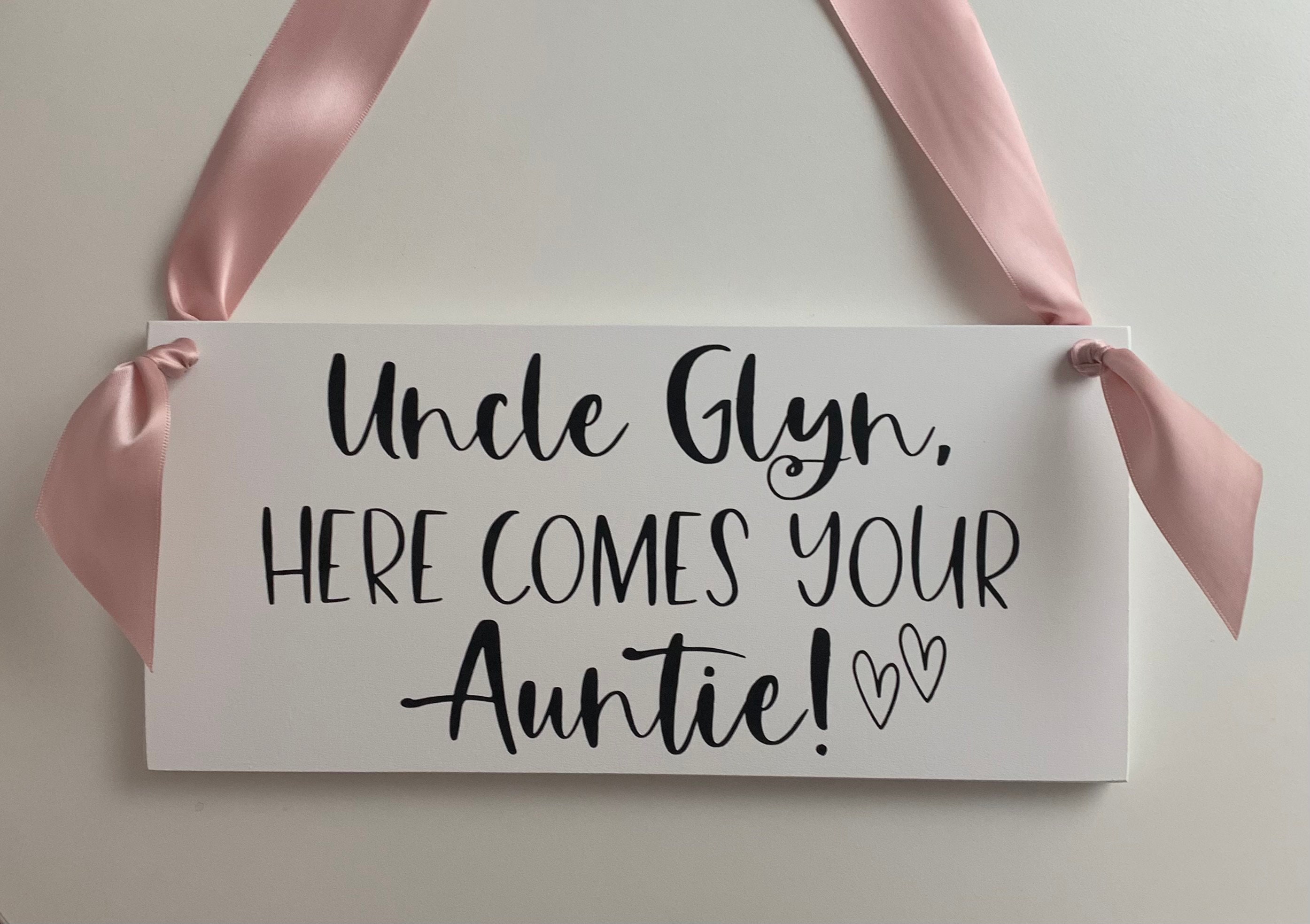 Uncle Here Comes Your Auntie Sign-white Wedding Sign-rustic - Etsy