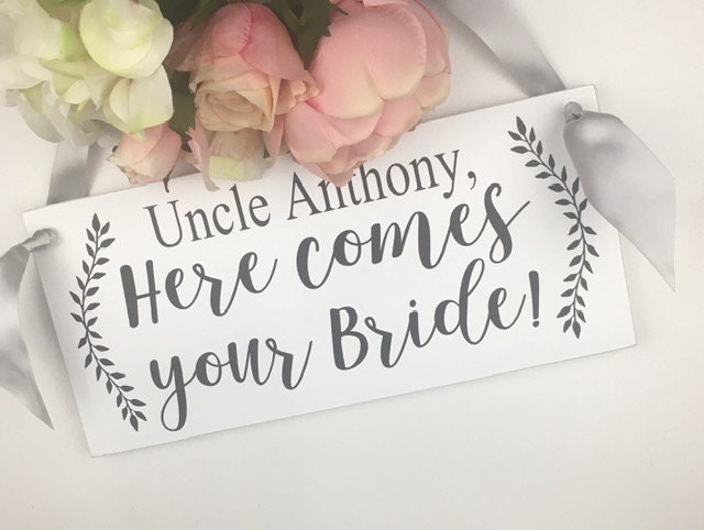 Here Comes Your Bride Sign-Rustic Here Comes Your Bride Uncle | Etsy