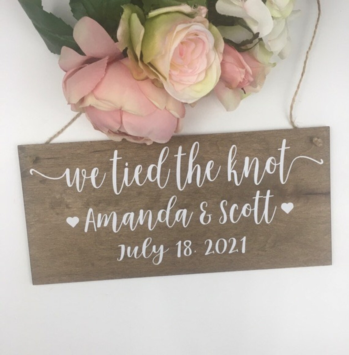 We Tied the Knot Sign-12x 5.5 Sign-wood We Tied - Etsy