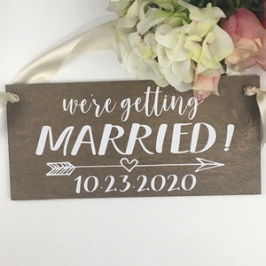 We're Getting Married Wedding Date Sign-wood 12"x 5.5" Wedding Date ...