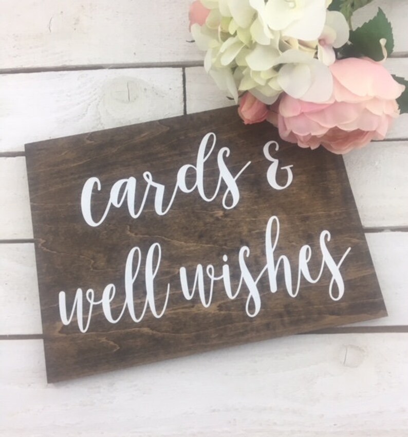 Cards and Well Wishes Sign-rustic 12x 9 - Etsy