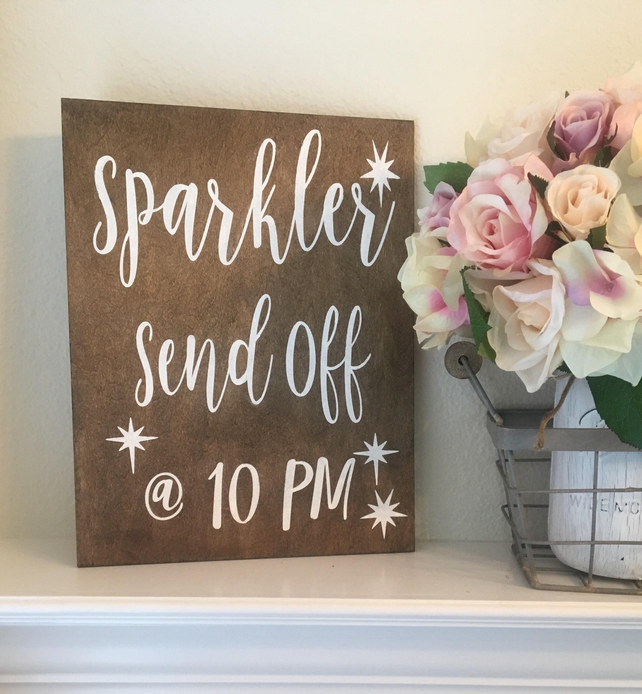 Sparkler Send off 10 PM Sign-wedding Sign-rustic Wedding | Etsy