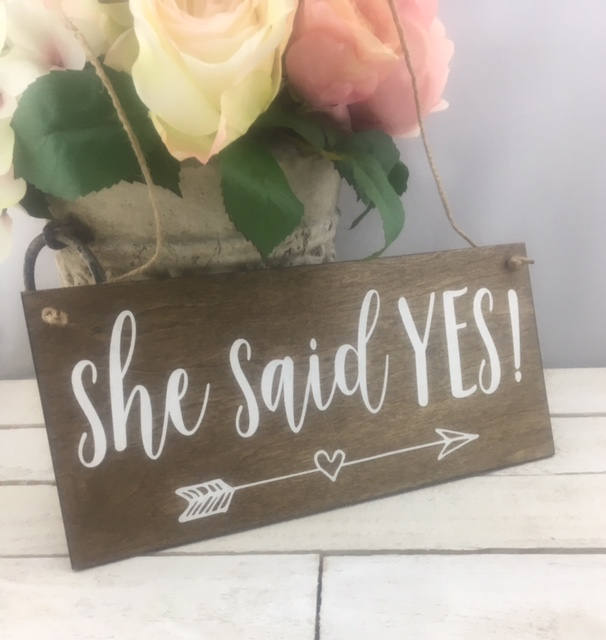She Said Yes Sign-12x 5.5 Sign-rustic Wedding | Etsy