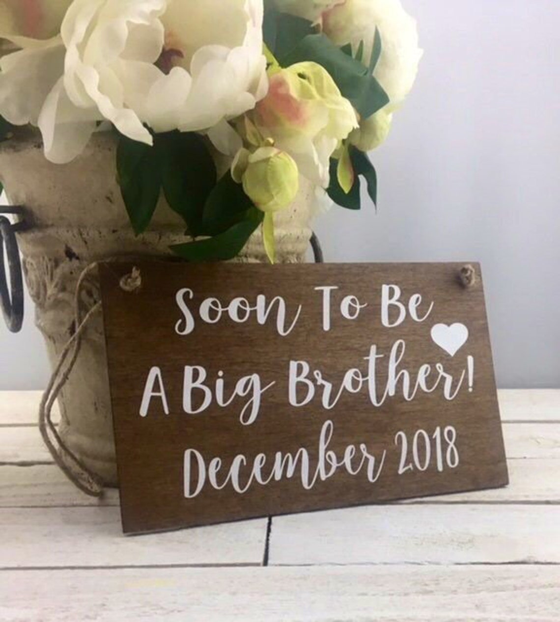 Soon to Be A Big Brother Date Sign-rustic 9x 5.5 | Etsy