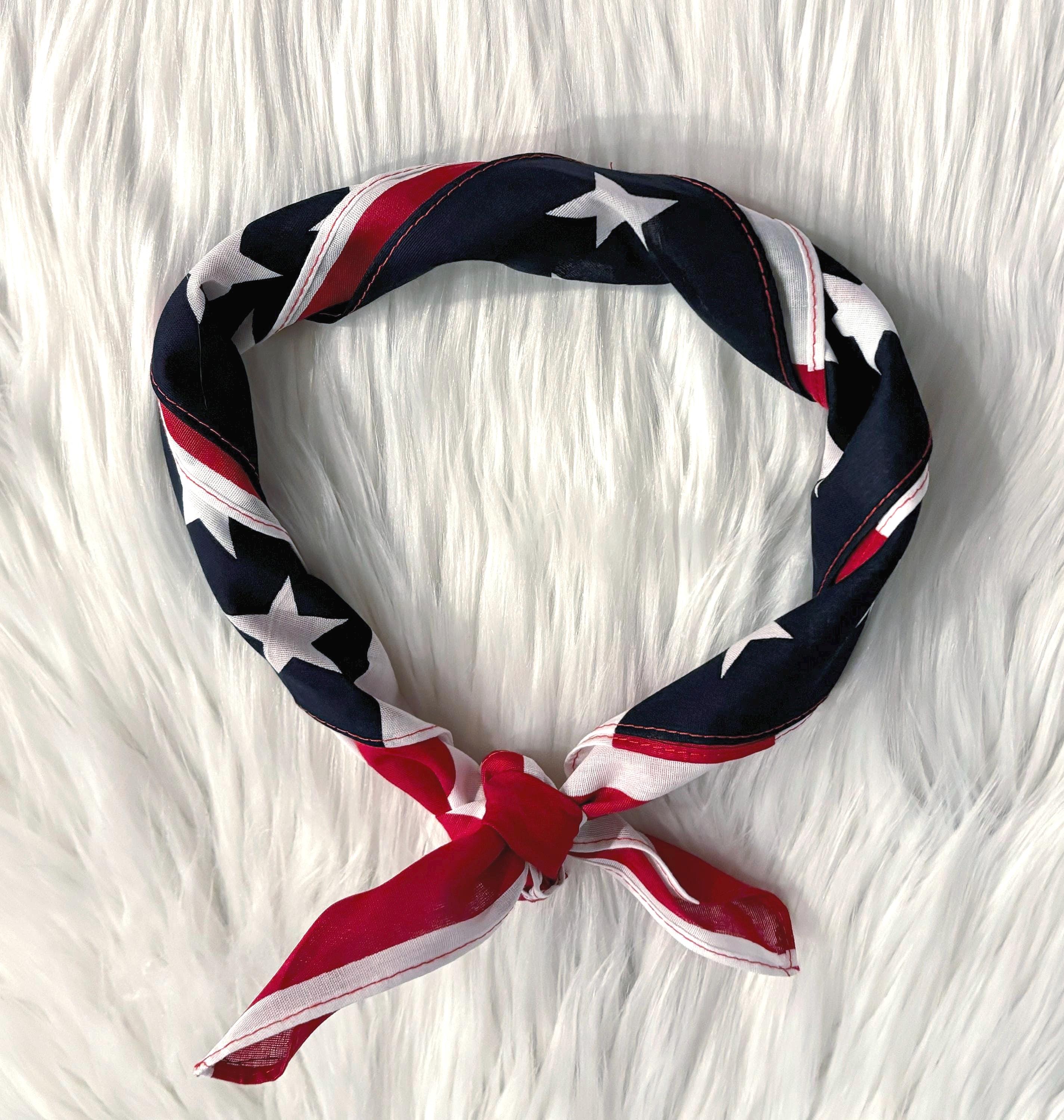 American Flag Design Cotton Bandana-customizable - Etsy