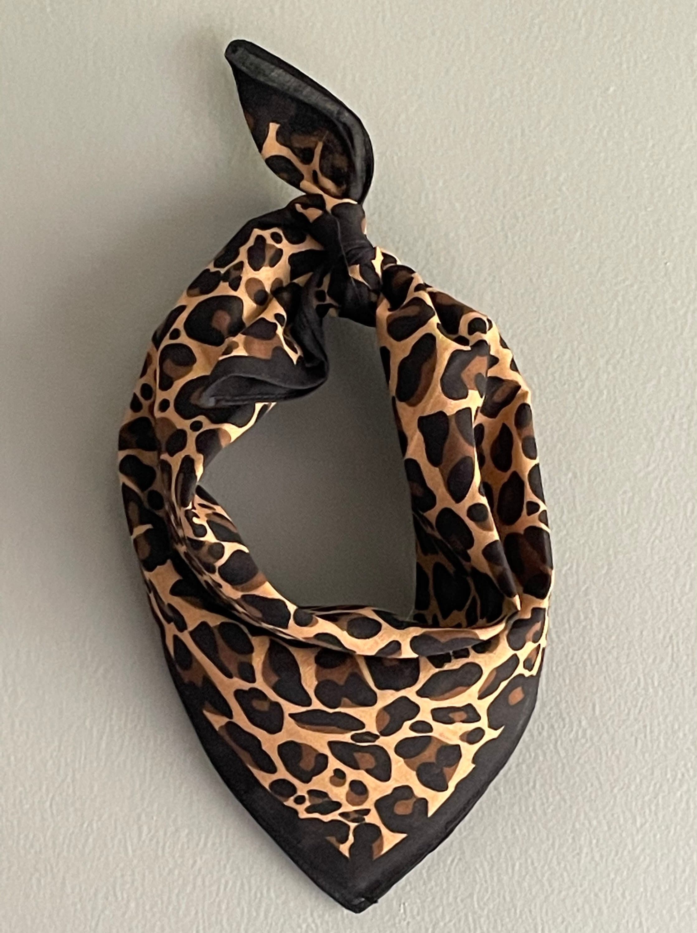 Leopard Print Cotton Bandana Scarf / Leopard Print Bandana / Neck Scarf ...