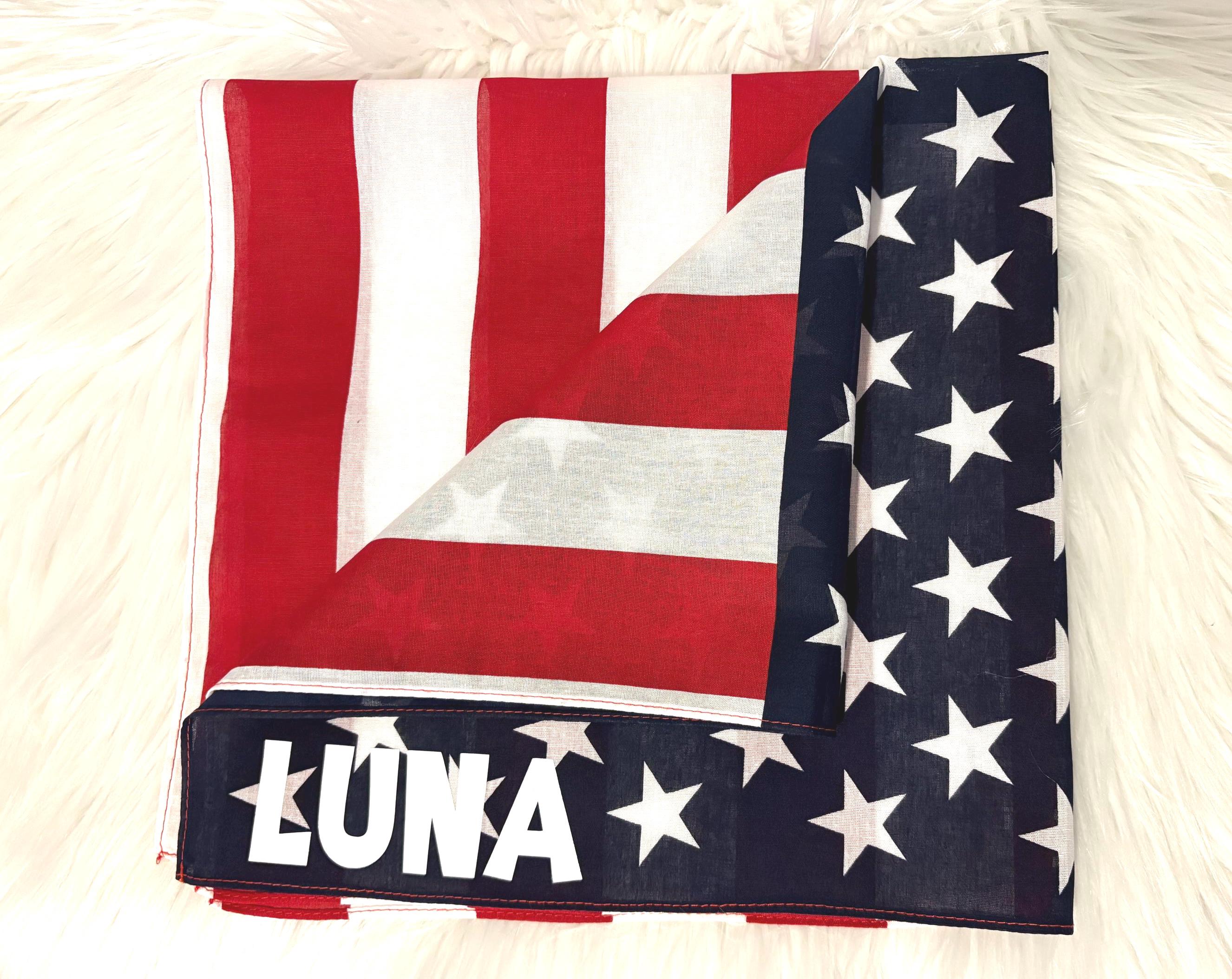 American Flag Design Cotton Bandana-customizable - Etsy