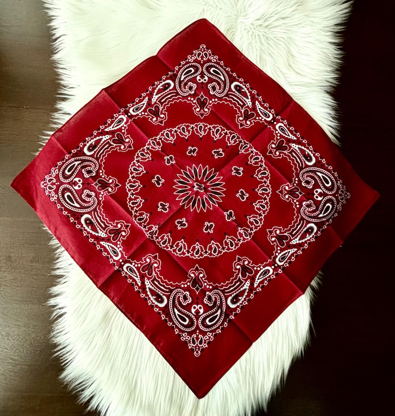 Maroon Paisley Cotton Bandana-customizable - Etsy