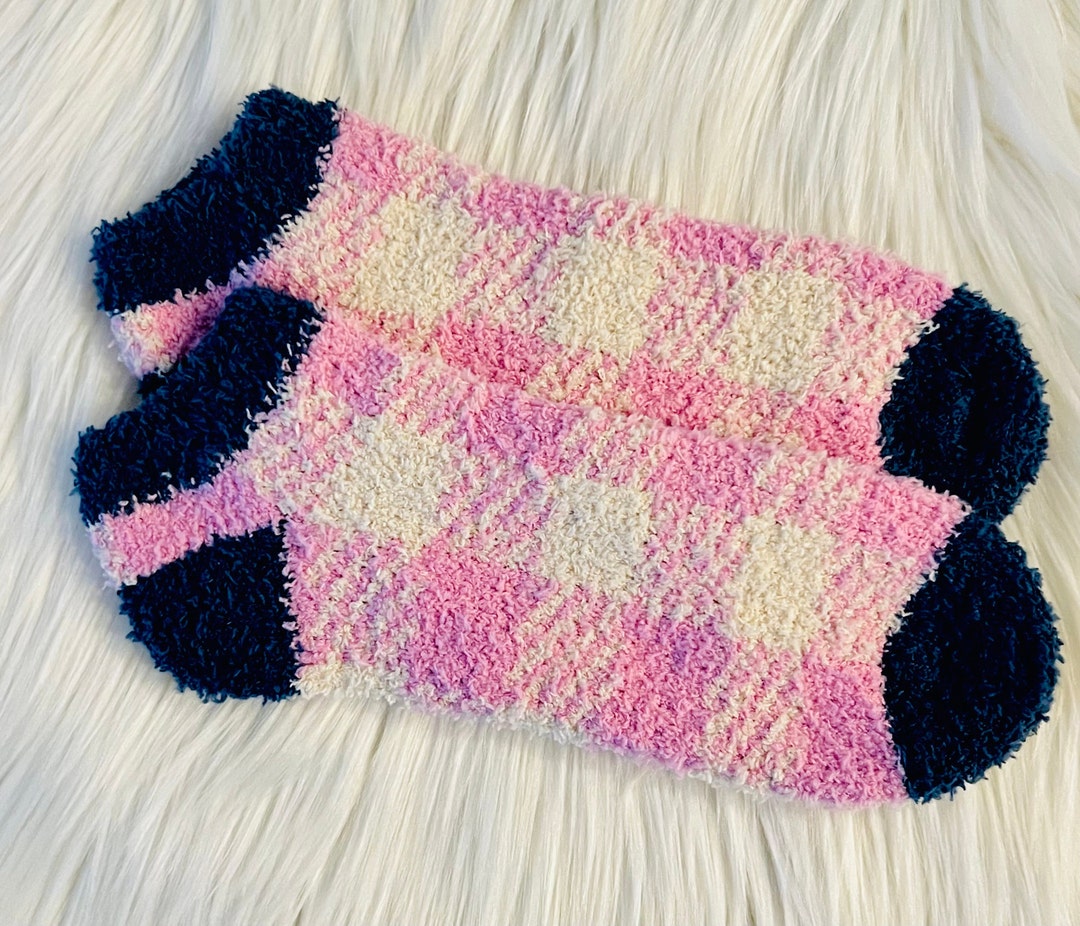 Checker Socks Fuzzy Socks Gift Idea Slipper Socks - Etsy