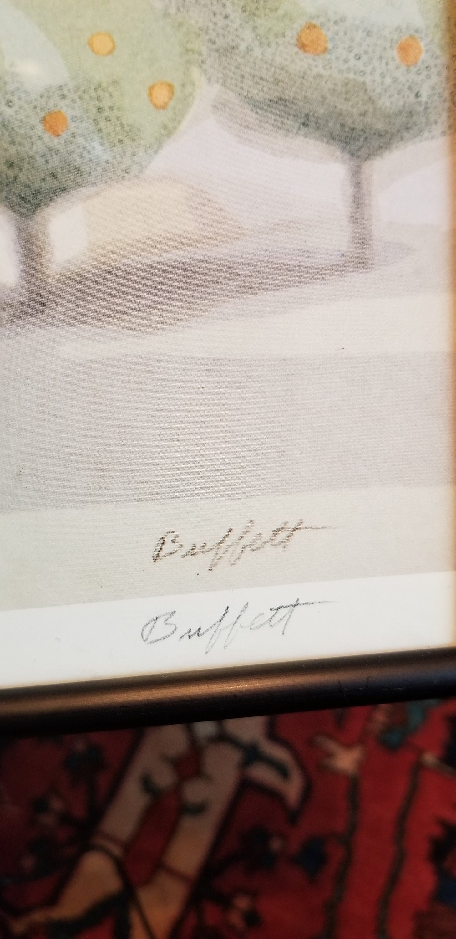 WILLIAM BUFFETT Vintage AP Artist Proof Serigraph california Foothills ...