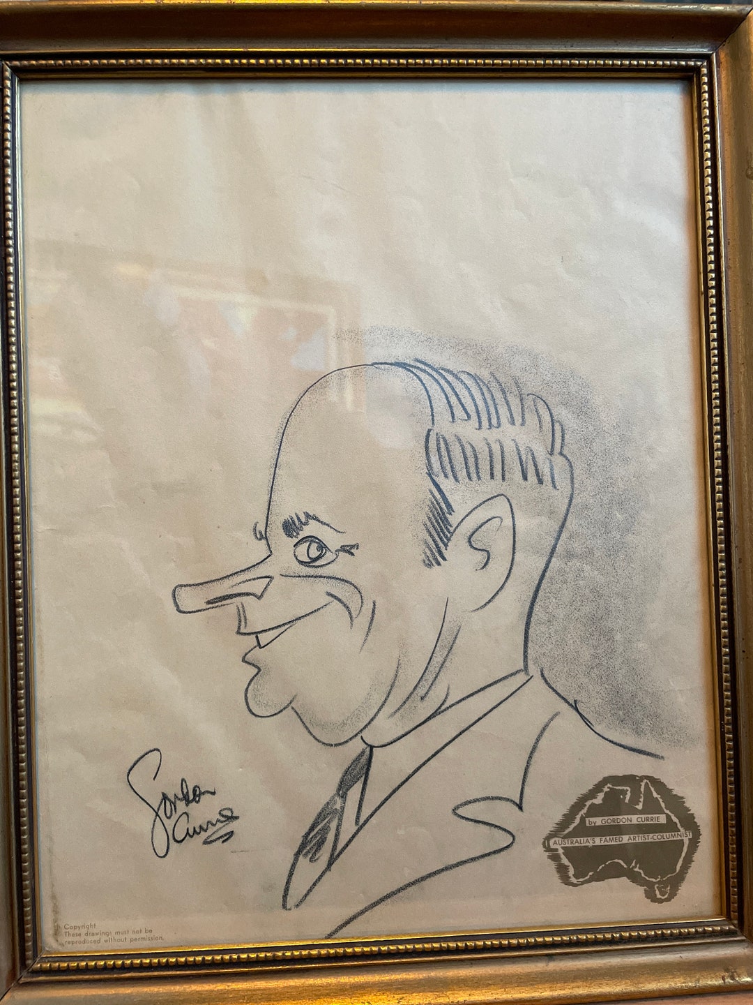 Original Sketch by Gordon Currie Australian Famed Artist-columnist - Etsy