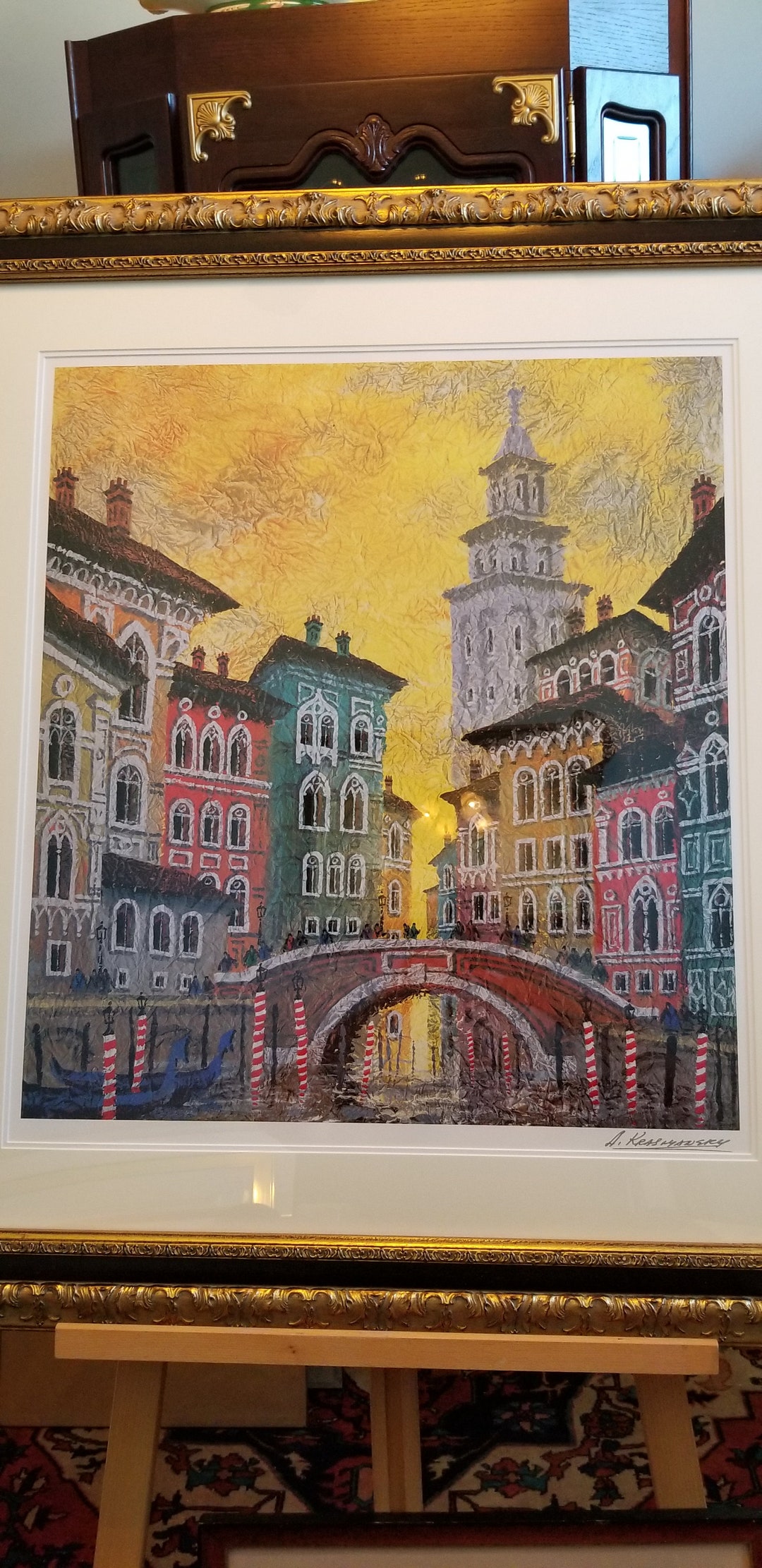ANATOLE KRASNYANSKY (b. 1930) "venice Yellow Sunset" Signed Lithograph ...