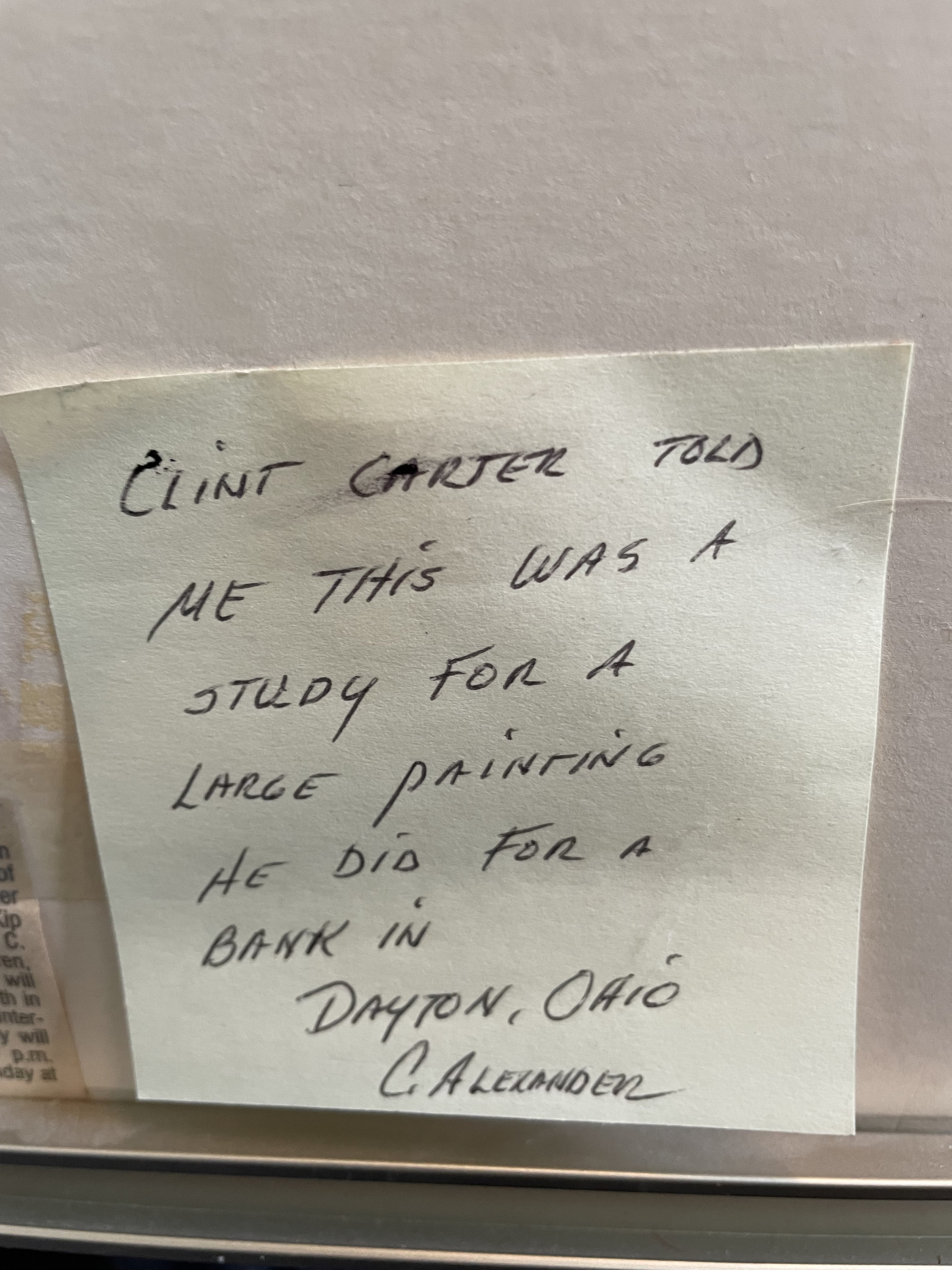Original Clint Carter 1970 Test Sketch Gift to Connie Alexander ...