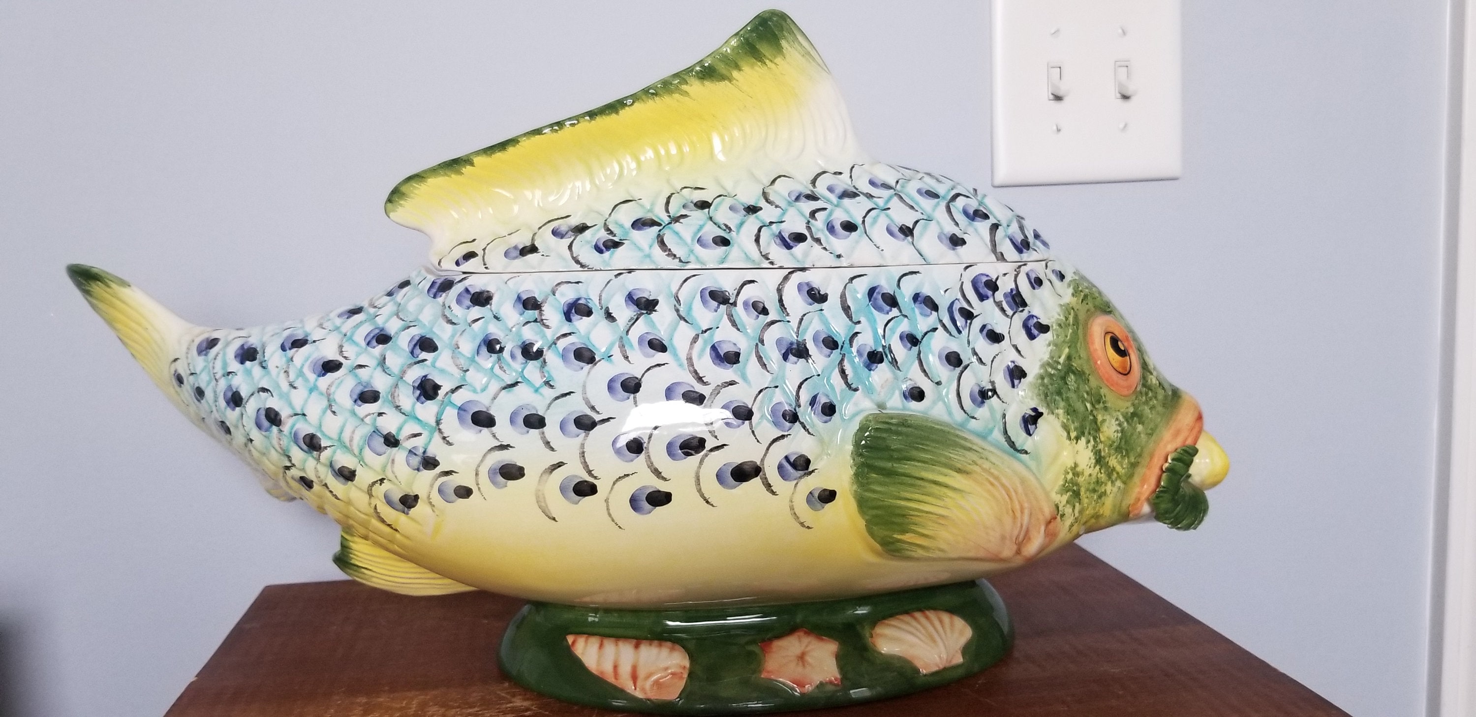 Large Italian Handpainted Tureen Fish Bright Colorful Soup and Ladle - Etsy