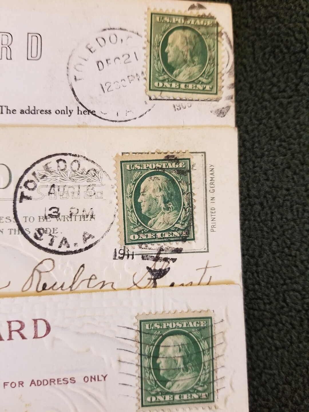 3) 1900's 1 Cent Franklin Stamp on Vintage Postcard (OBO) - Etsy