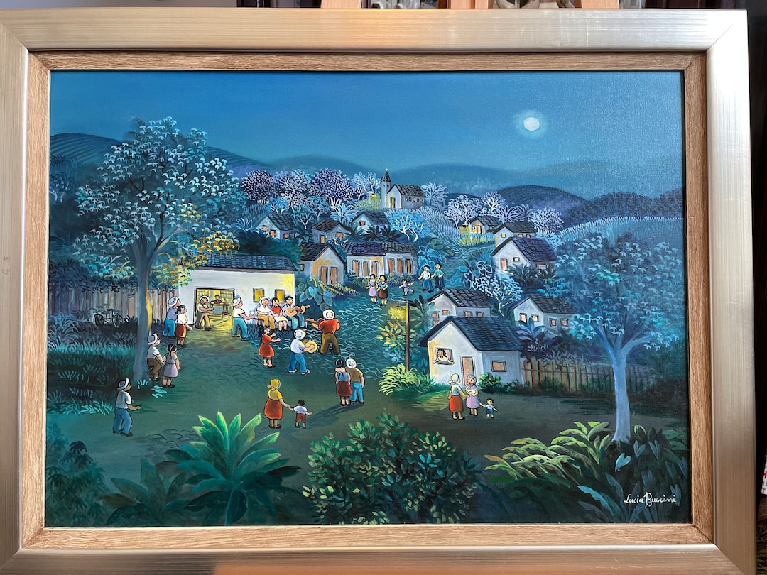 Lucia Buccini Original Oil on Canvas “ Music in the Moonlight “ 2002 ...