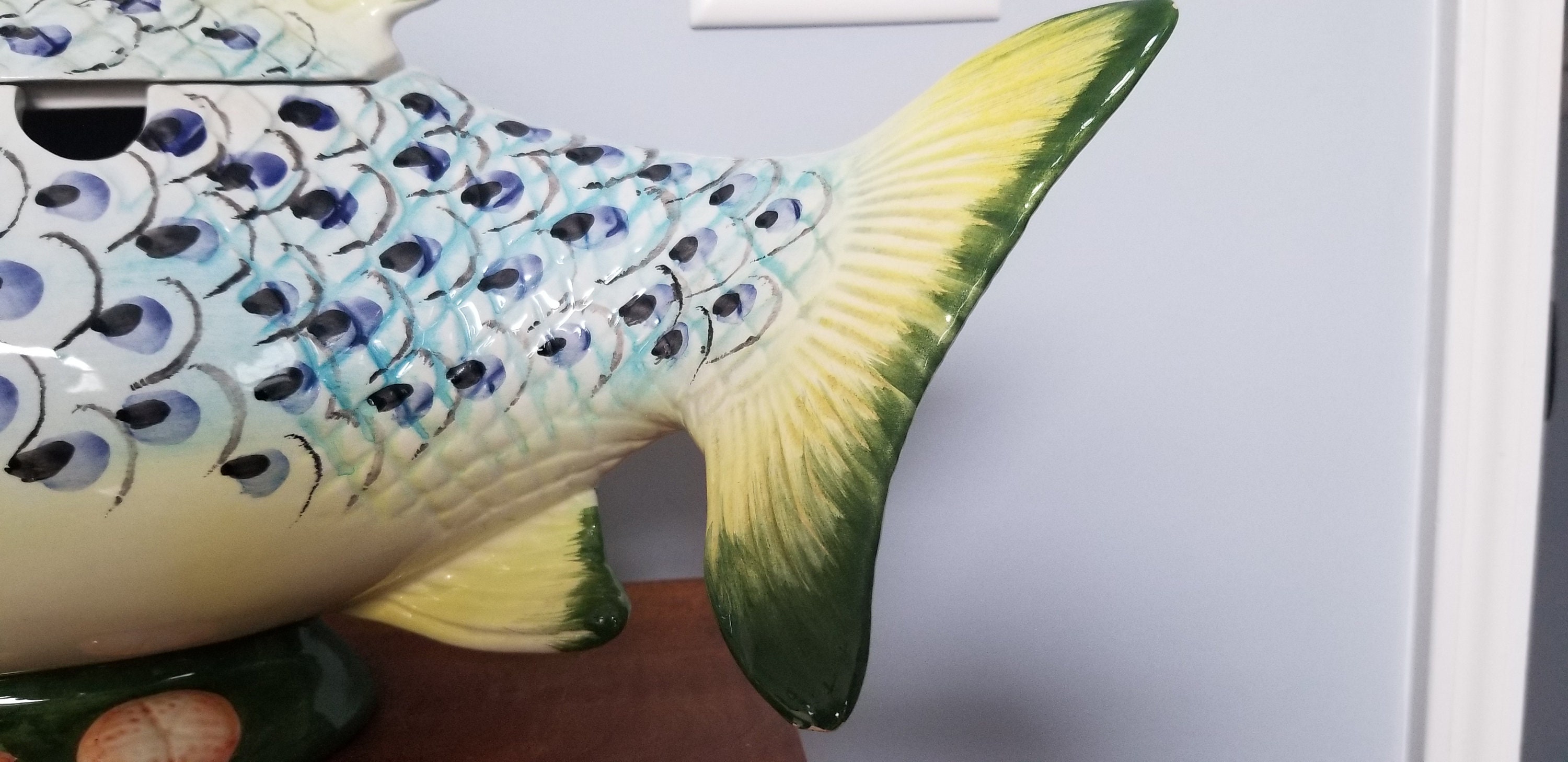 Large Italian Handpainted Tureen Fish Bright Colorful Soup and Ladle - Etsy