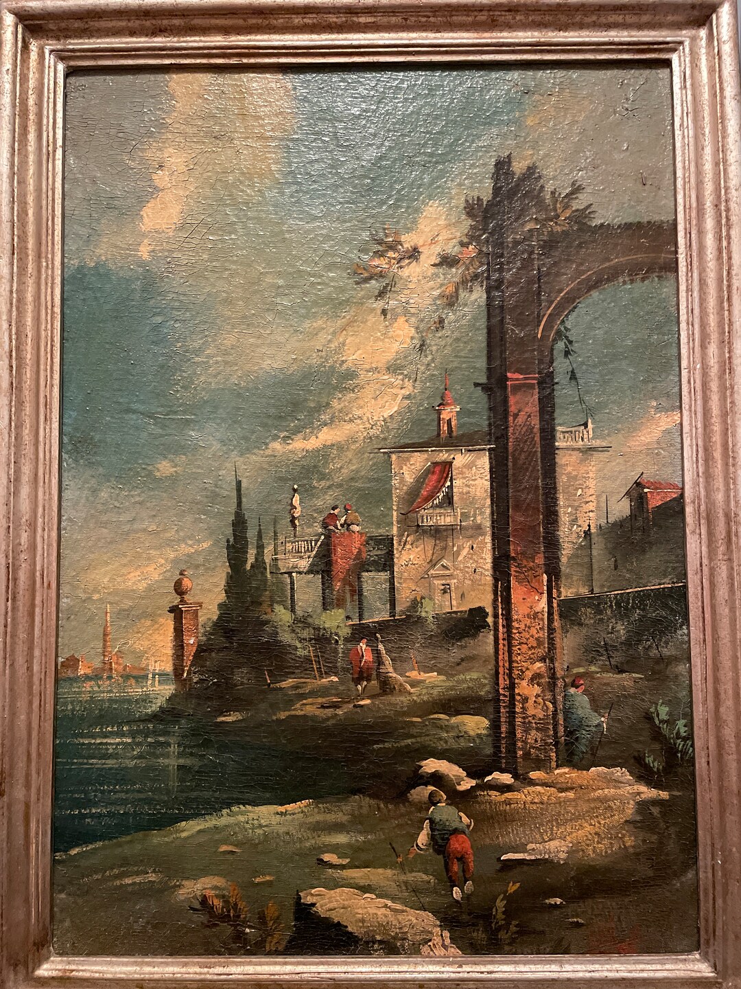 An Original Framed Italian Landscape Painting Oil on Canvas Featuring ...