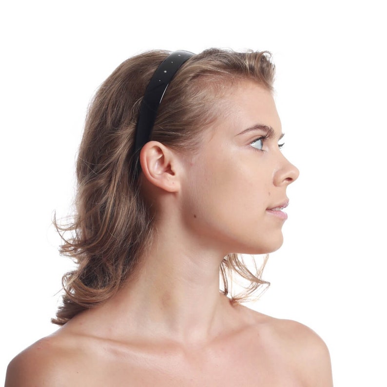 Black Plastic Headband Vintage Hair Band Hair Accessories | Etsy