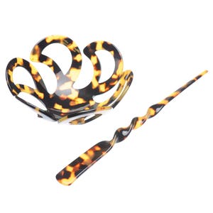 Modern Vintage Leopard Print Cellulose Acetate Hair Forks - Etsy