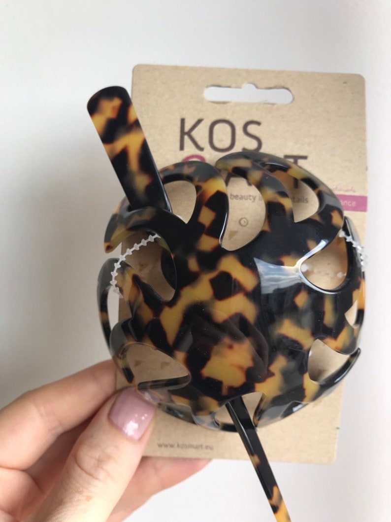 Modern Vintage Leopard Print Cellulose Acetate Hair Forks - Etsy