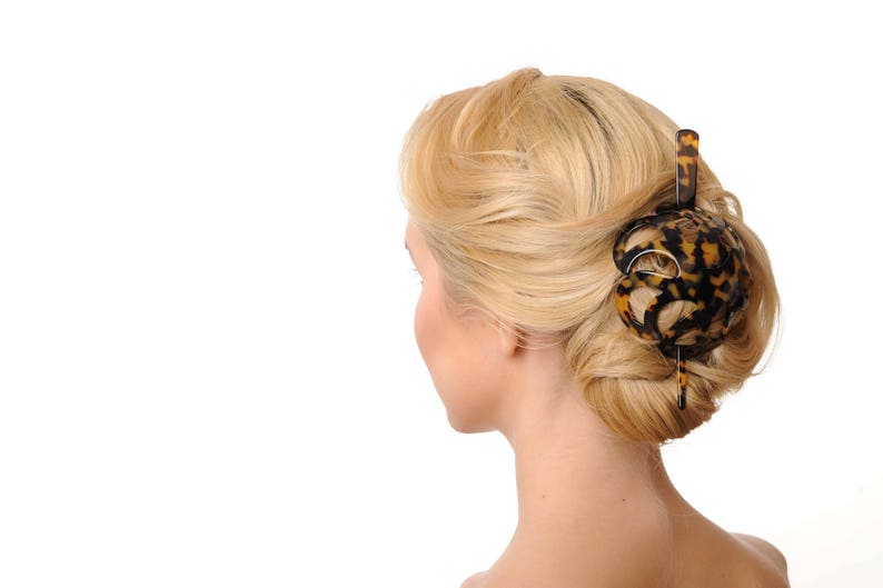 Modern Vintage Leopard Print Cellulose Acetate Hair Forks - Etsy